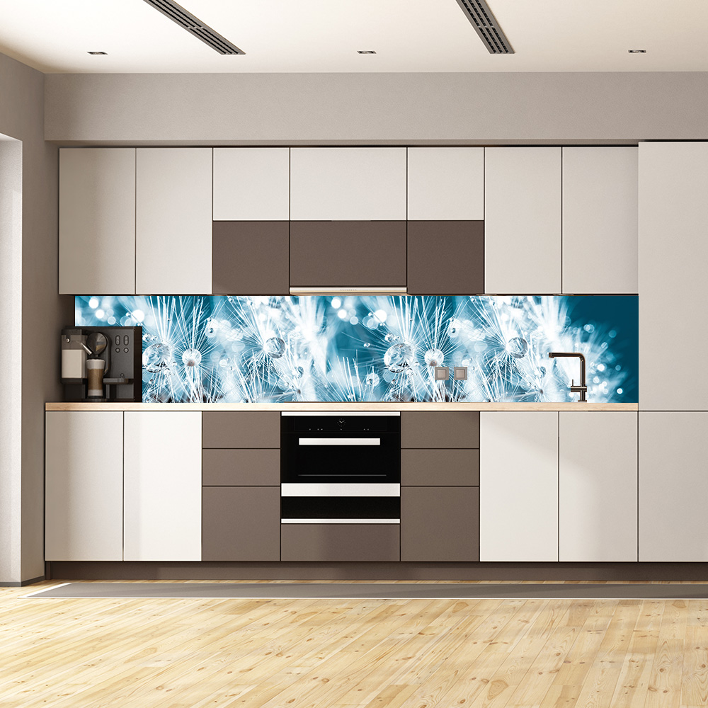 Konyhapanel pitypang és vízcsepp mintával 60x120 cm